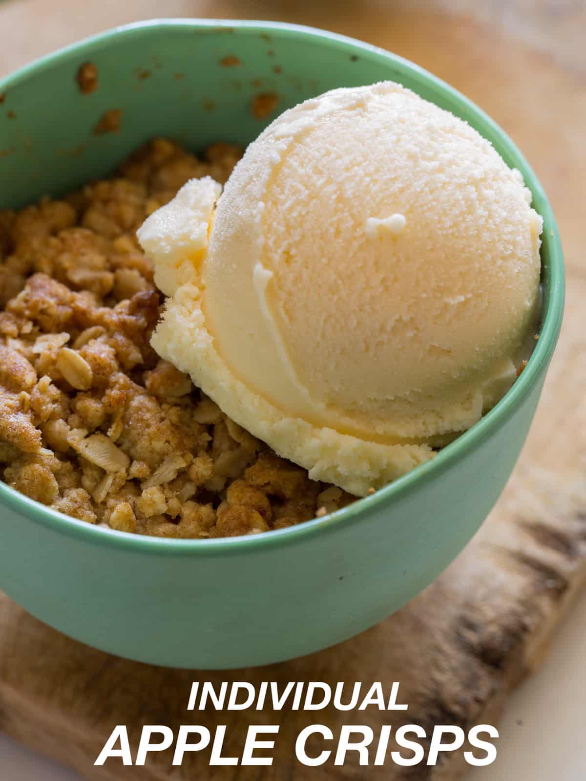 Individual Apple Crisps Recipe Spoon Fork Bacon