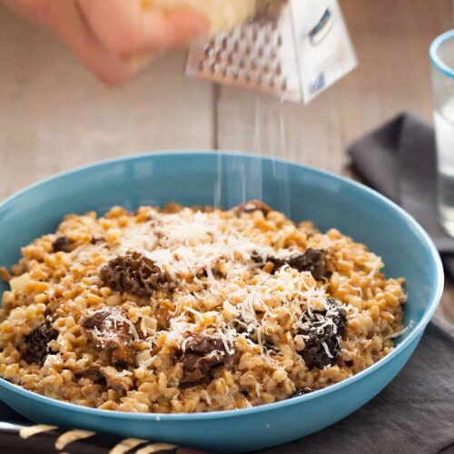 Wild Mushroom Farro Risotto | Risotto recipe | Spoon Fork Bacon