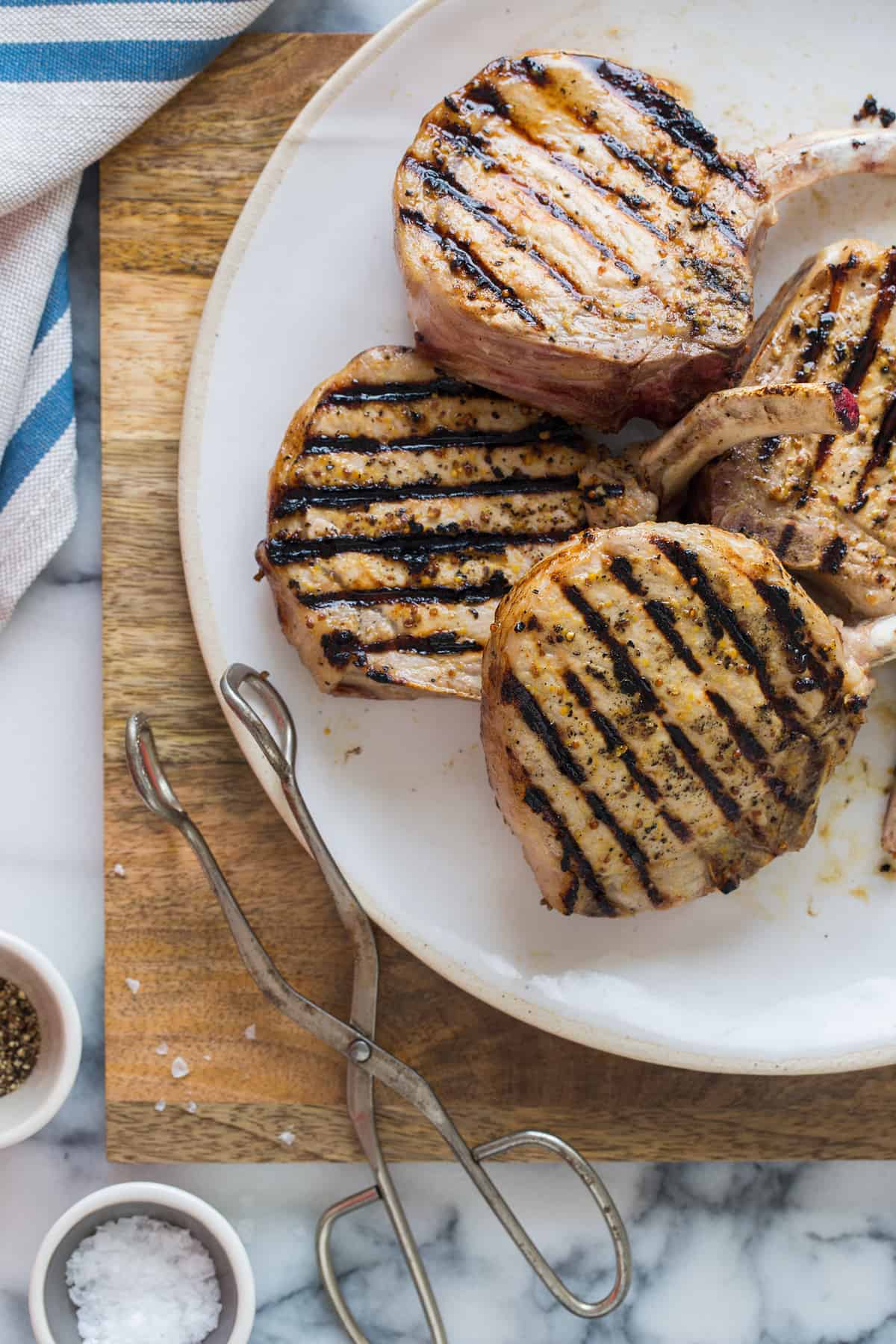 Mustard Crusted Pork Chops Grilling Recipe Spoon Fork Bacon
