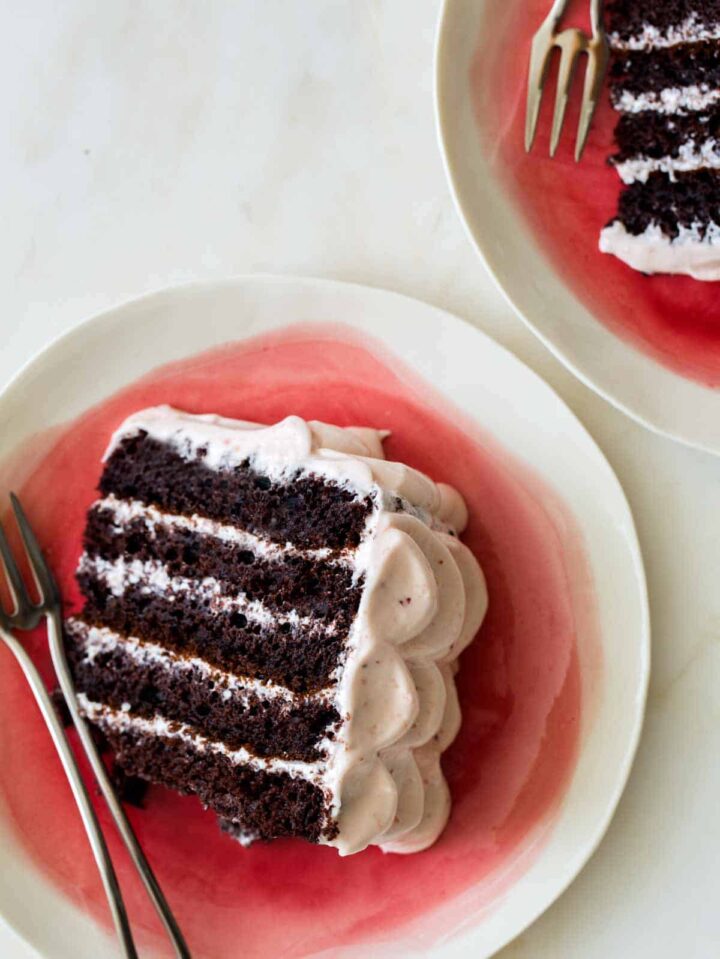 Devils Food Cake with Real Strawberry Frosting | Spoon Fork Bacon
