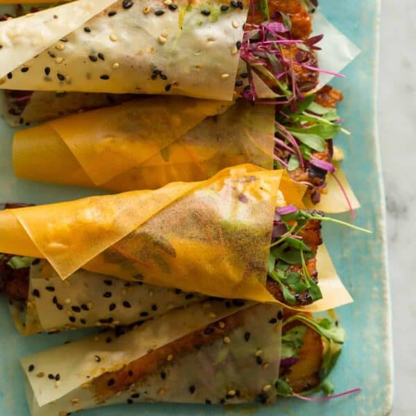 Spicy Marinated Pork Belly Hand Rolls | Spoon Fork Bacon