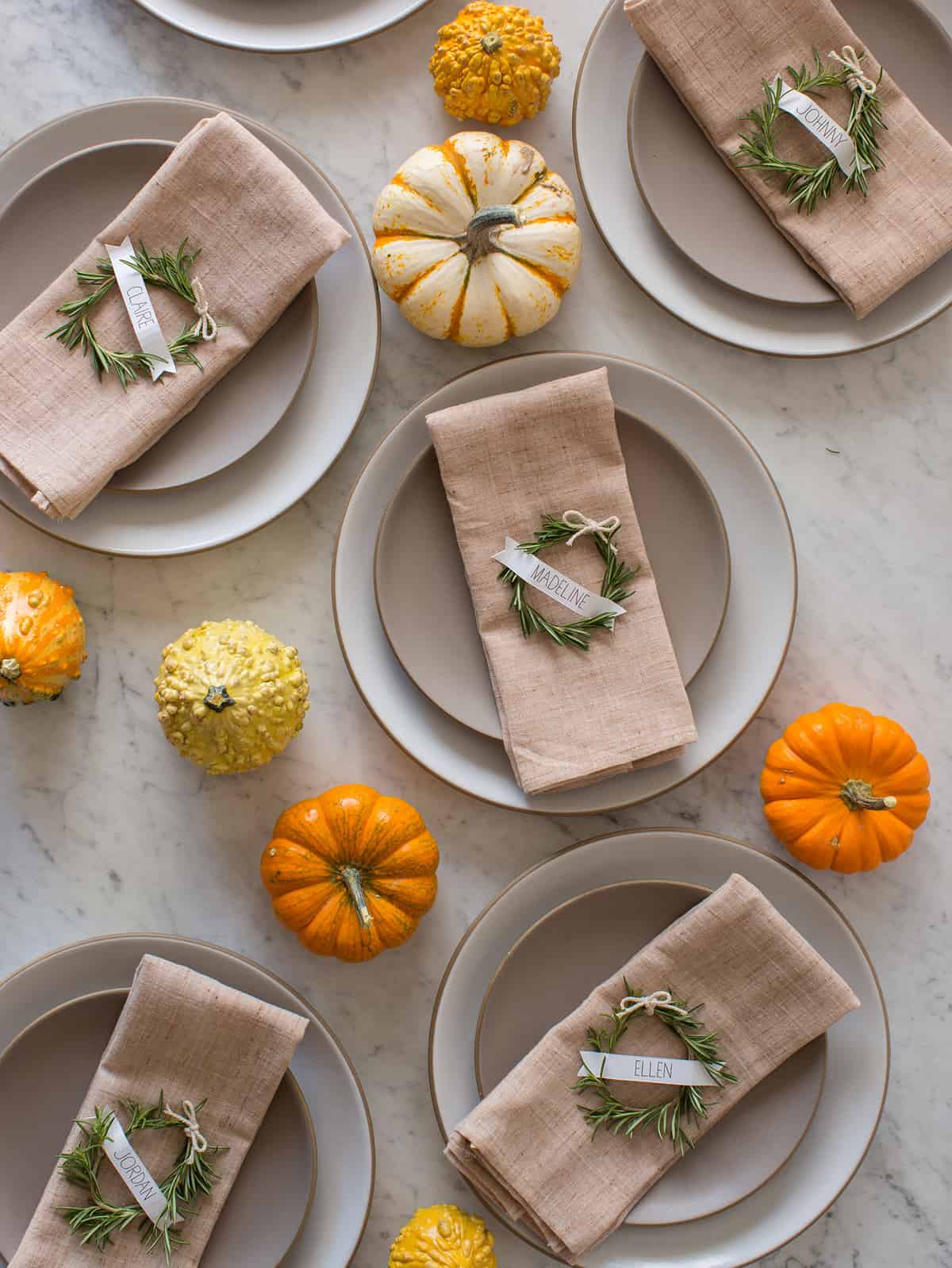 Rosemary Wreath Place Cards - Holiday DIY - Spoon Fork Bacon