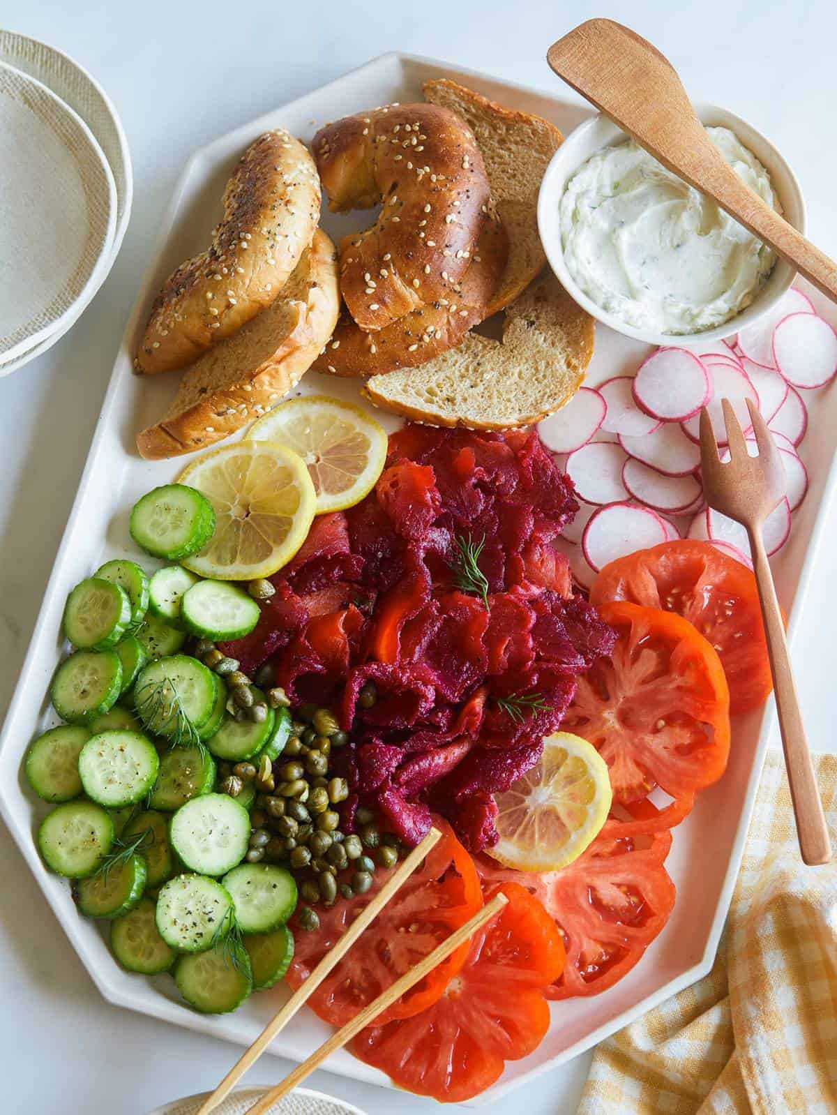 Beet Cured Salmon Brunch Platter | Spoon Fork Bacon