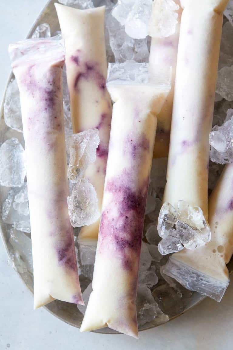 Blackberry, Pineapple and Coconut Swirl Italian Ice Pops
