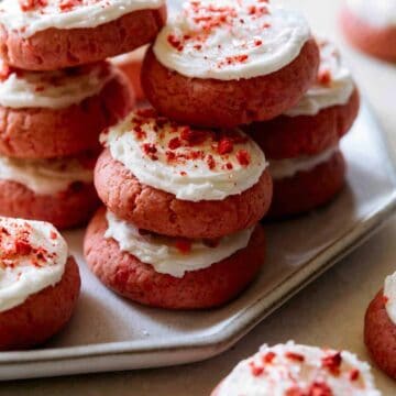 Soft and Fluffy Strawberry Cookies with Vanilla Frosting - Spoon Fork Bacon