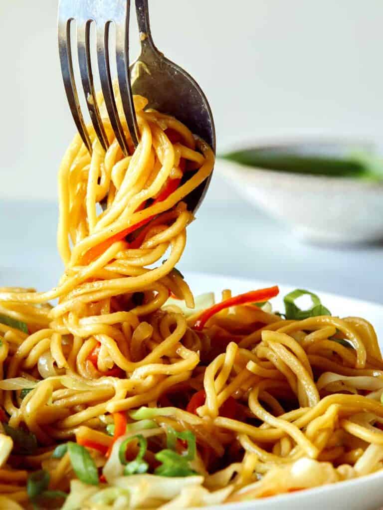 Chow Mein Recipe Spoon Fork Bacon
