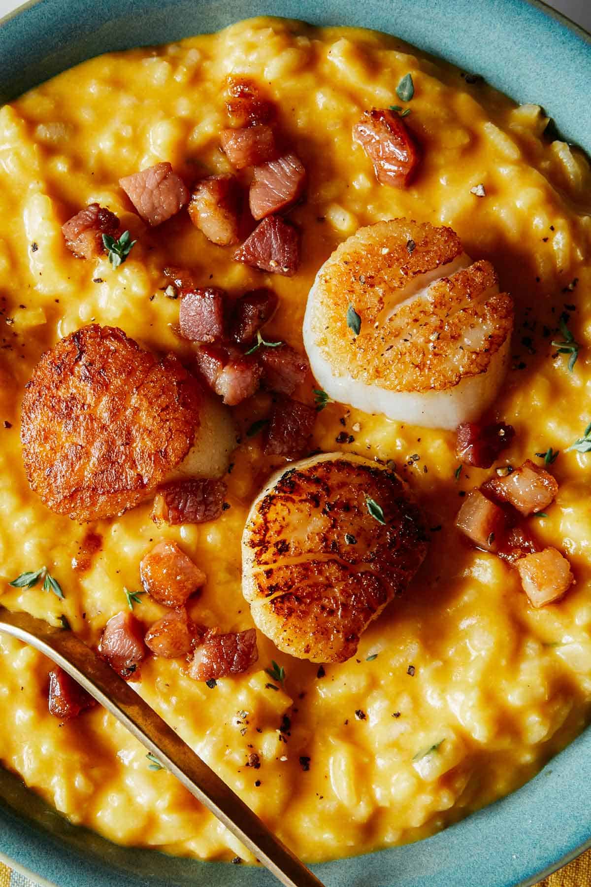 Pumpkin Risotto with Seared Scallops – Desertridgems