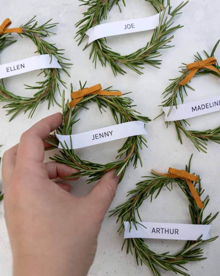 Rosemary Wreath Place Cards | DIY | Spoon Fork Bacon