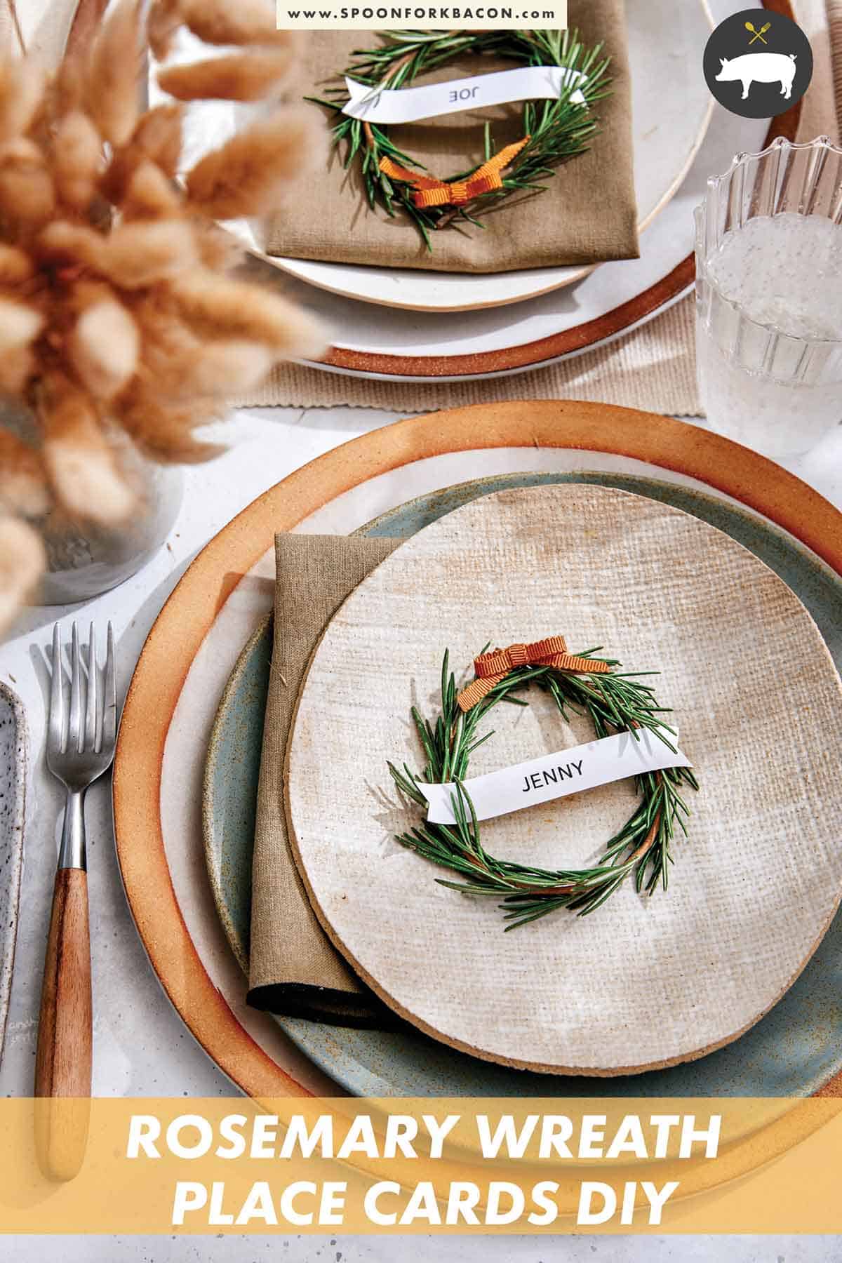 Rosemary Wreath Place Cards | DIY | Spoon Fork Bacon