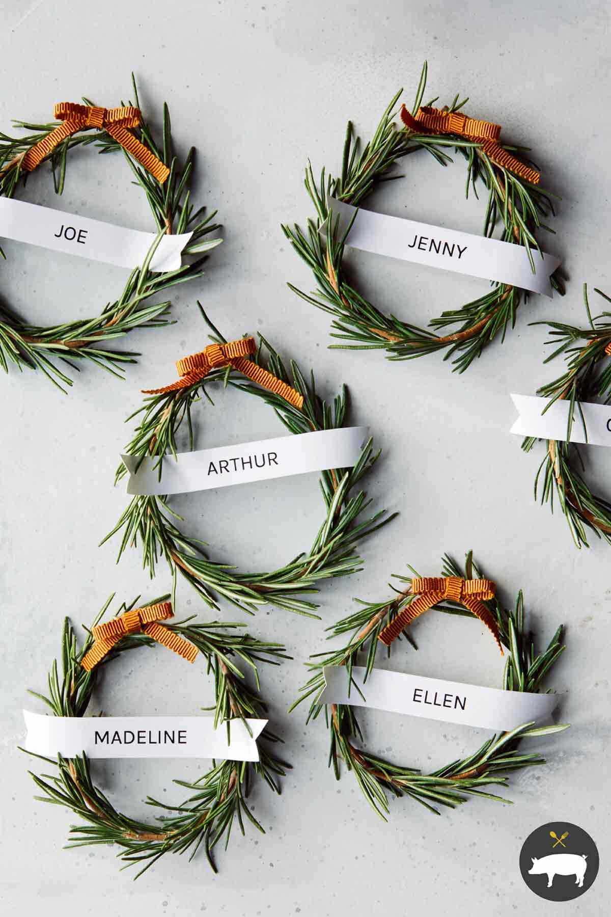 Rosemary Wreath Place Cards | DIY | Spoon Fork Bacon