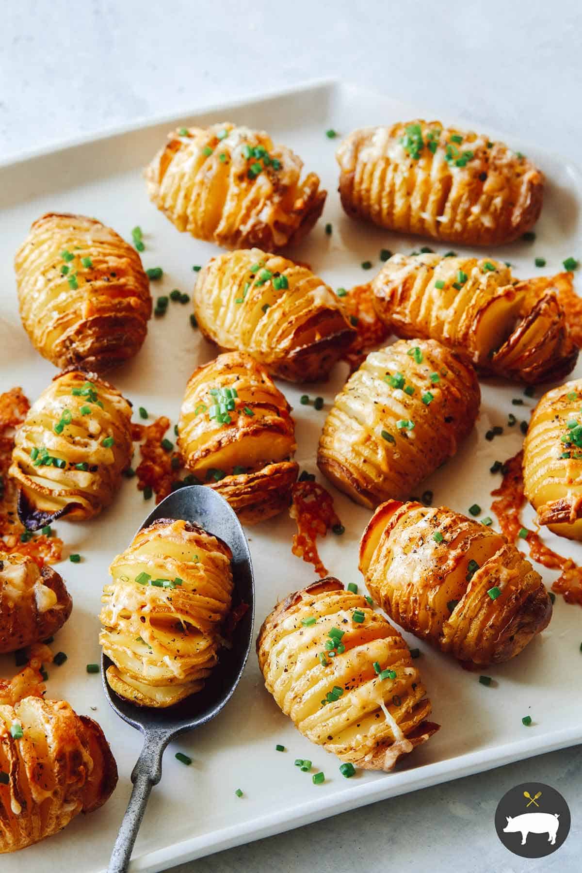 Mini Hasselback Potatoes - Spoon Fork Bacon