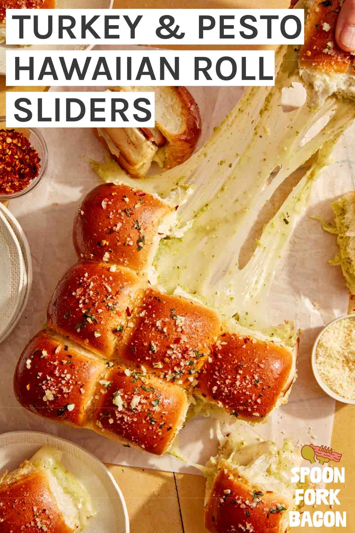 Hawaiian Roll Sliders (with Turkey and Pesto) - Spoon Fork Bacon